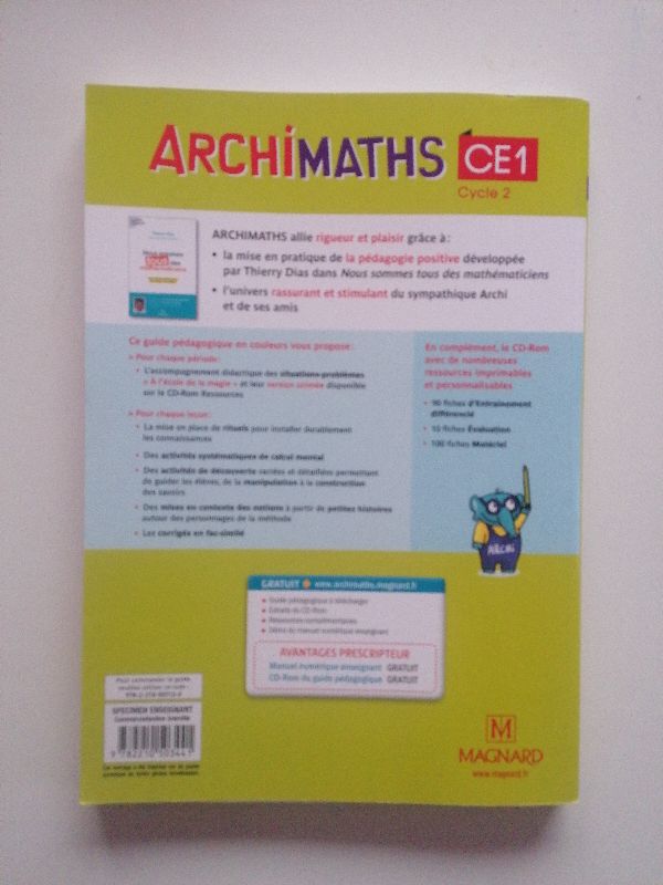 Archimaths ce1 cycle 2 - Magnard - Édition 2016
