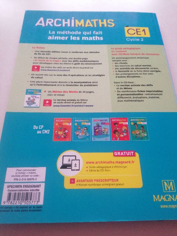 Archimaths ce1 cycle 2 la methode qui fait aimer les maths - Magnard ...